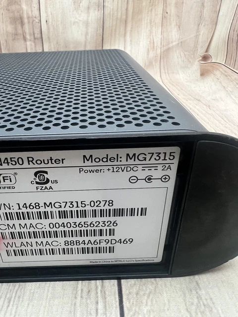 CABLE MÓDEM COMCAST Xfinity Motorola MG7315 8x4 DOCSIS 3.0 enrutador ...