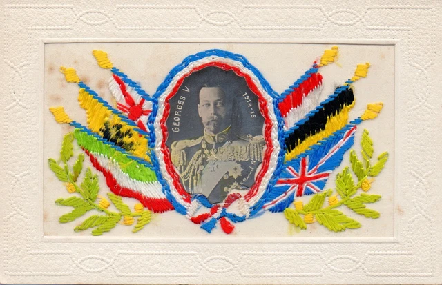 KING GEORGE V: 1914-15: Rare Ww1 Embroidered Patriotic Silk Postcard £6.50 - PicClick UK