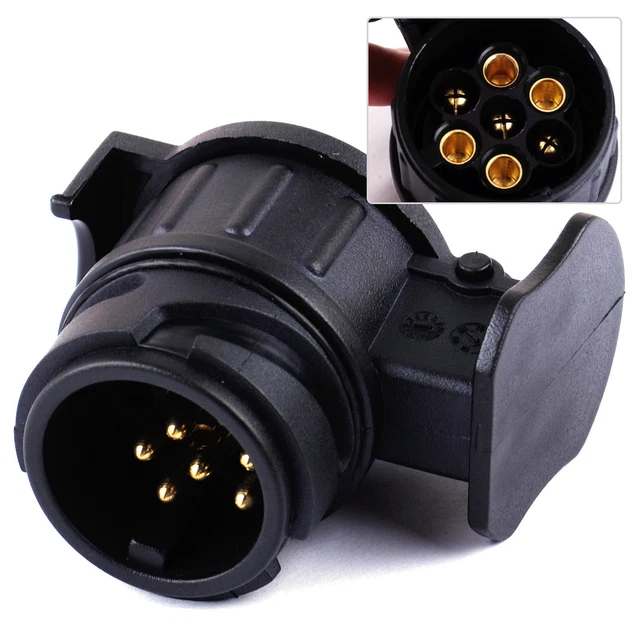 12V 13 PIN to 7 Pin Adapter Trailer Towbar Plug Electrics Connector ...