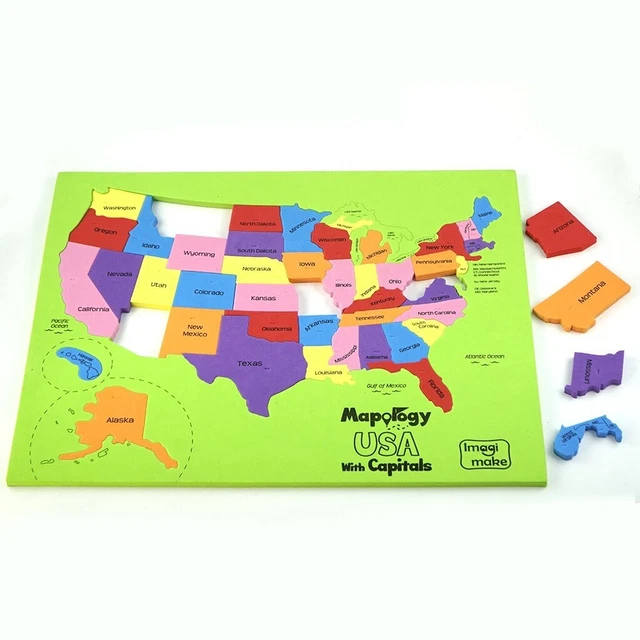 MAPOLOGY USA STATES with Their Capitals, Fun Jigsaw Puzzle, Age 5 Years ...