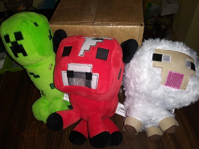 MOJANG MINECRAFT BABY Sheep Plush. Red cow bull Creeper plush Minecraft ...