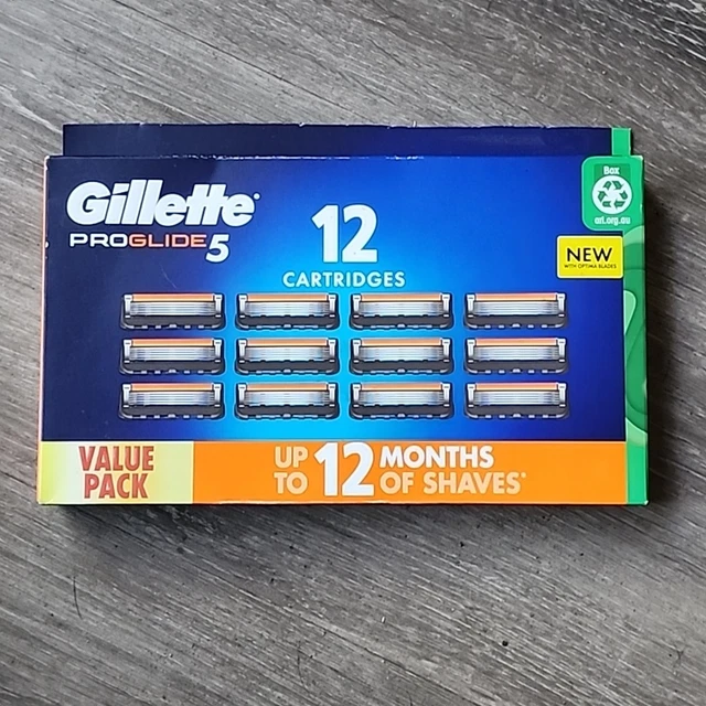 GENUINE GILLETTE PROGLIDE5 Value Pack 12 Shaving Blades Cartridges $39. ...
