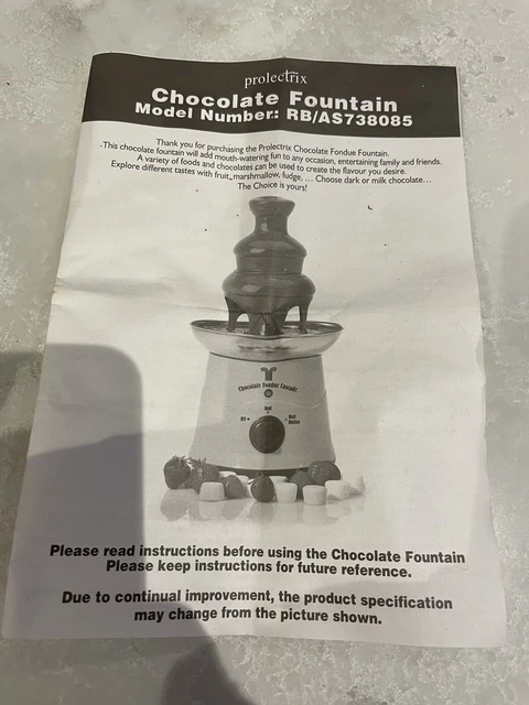PROLECTRIX CHOCOLATE Fondue cascade fountain £12.99 - PicClick UK