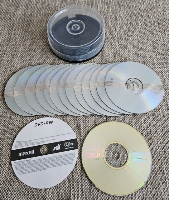 OPENED PACK 13 Maxell DVD+RW Blank Recordable DVDs 4.7 GB 2 Hours Plus ...