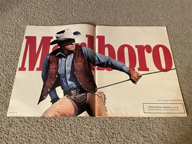 1967 MARLBORO MAN cowboy photo Marlboro cigarettes vintage print ad £29 ...