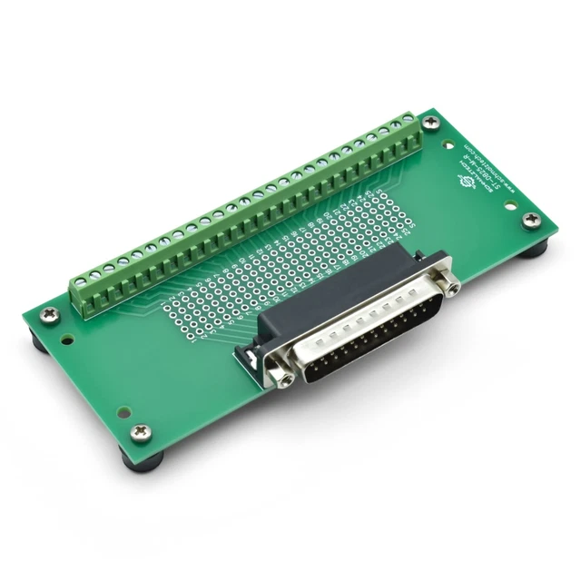 DB25 MALE SCREW Terminal Breakout Board / Interface Module ST-DB25-M-R ...