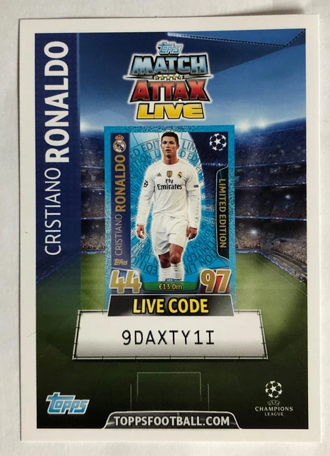 CARTE FOOTBALL COLLECTOR Cristiano Ronaldo Match Attax Live EUR 4,00 ...