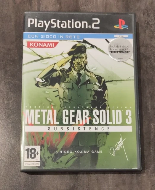 METAL GEAR SOLID 3 Subsistence PS2 PLAYSTATION 2 COMPLETE ITALIAN ITA £ ...