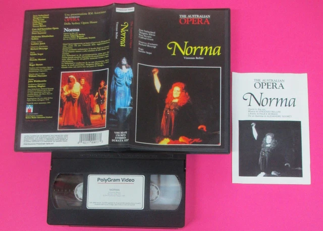 VHS VINCENZO BELLINI NORMA The Australian Opera POLYGRAM no mc cd dvd ...