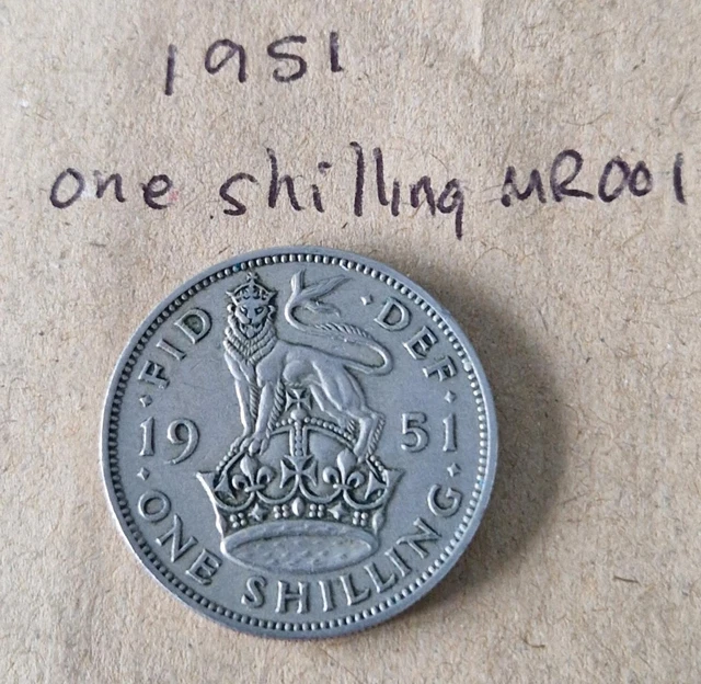1951 ONE SHILLING 1 George V1 English Coin MR001 £2.00 - PicClick UK