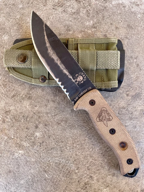 RARE VINTAGE ESEE 5 Tactical Knife RAT CUTLERY Micarta Kydex Sheath ...