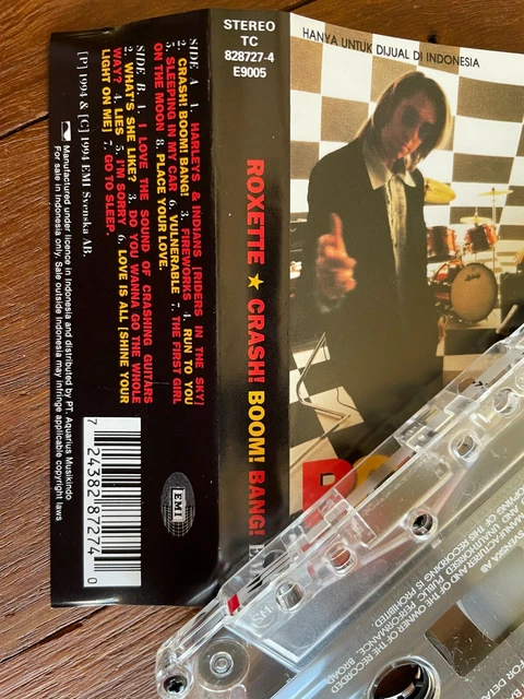 ROXETTE CRASH BOOM Bang 1994 Cassette Tape EMI Indonesian Variant VG+ EUR 7,42 - PicClick FR