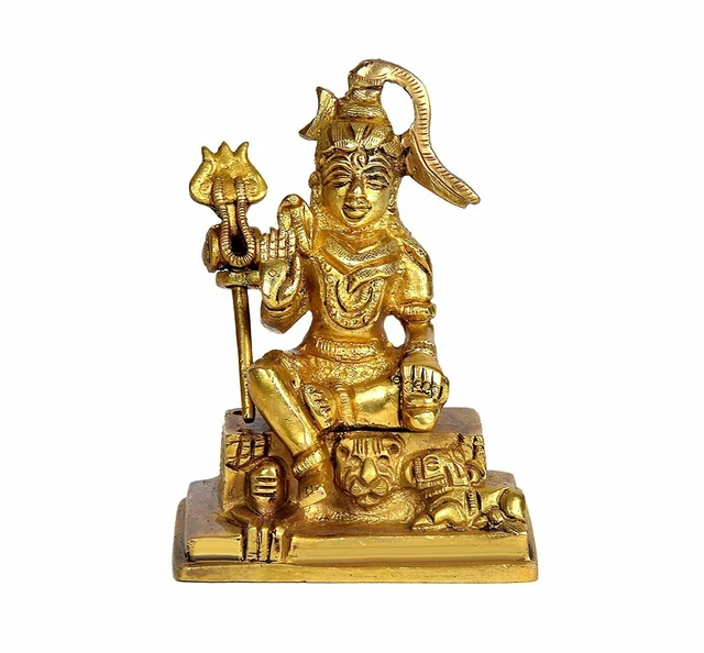 HINDU GOD BRASS Lord Shiva Shiv Idol Statue Figurine Showpiece 4.5 ...
