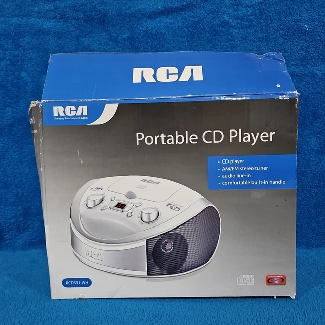 RCA RCD331WH PORTABLE CD Player with AM/FM Radio (White)-works Great ...