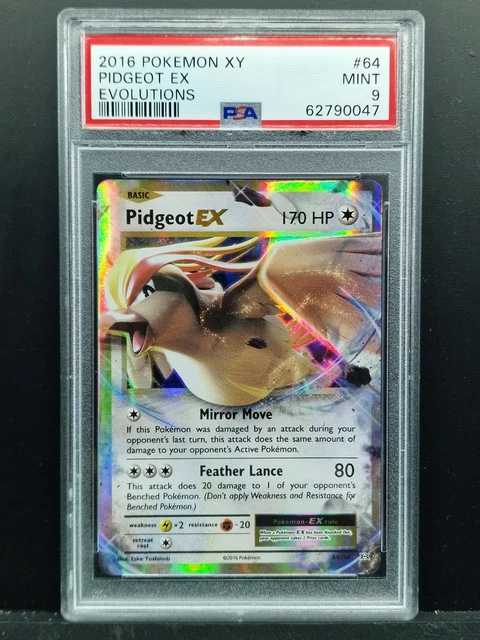 POKÉMON PIDGEOT EX 64/108 - PSA Mint 9 - XY Evolutions Full Art Rare ...