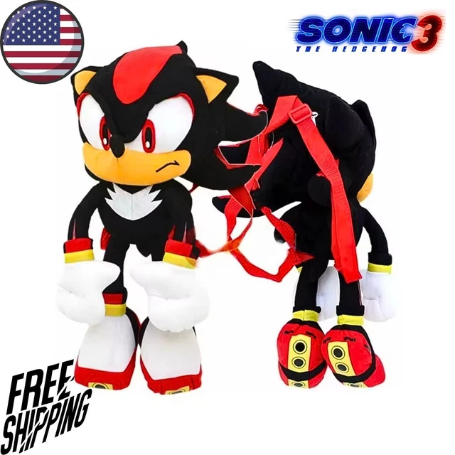 SONIC THE HEDGEHOG Shadow Plush Doll Backpack 21 Stuffed Figure Sega ...