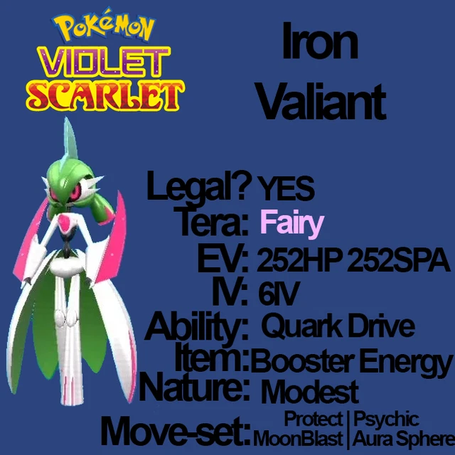 POKÉMON SCARLET/VIOLET IRON VALIANT - Battle Ready- 6IV - EV Trained ...