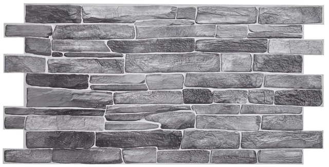 3D WALL CLADDING Panels Decorative Stone Brick Slate Effect PVC ...