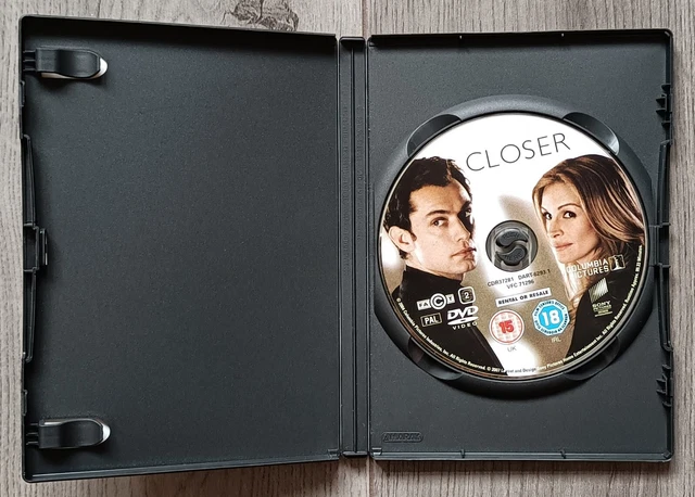 CLOSER DVD. JULIA Roberts, Jude Law, Natalie Portman, Clive Owen. EUR 4,63 - PicClick IT