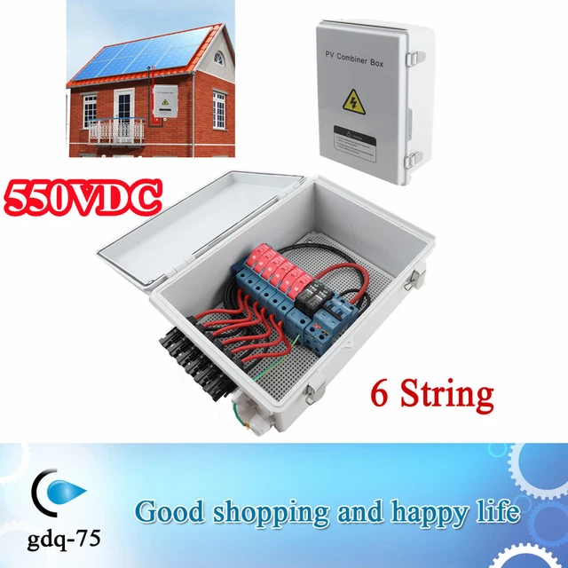 SOLAR COMBINER BOX PV Combiner 15A 6 String Plastic for Solar Panel Kit ...