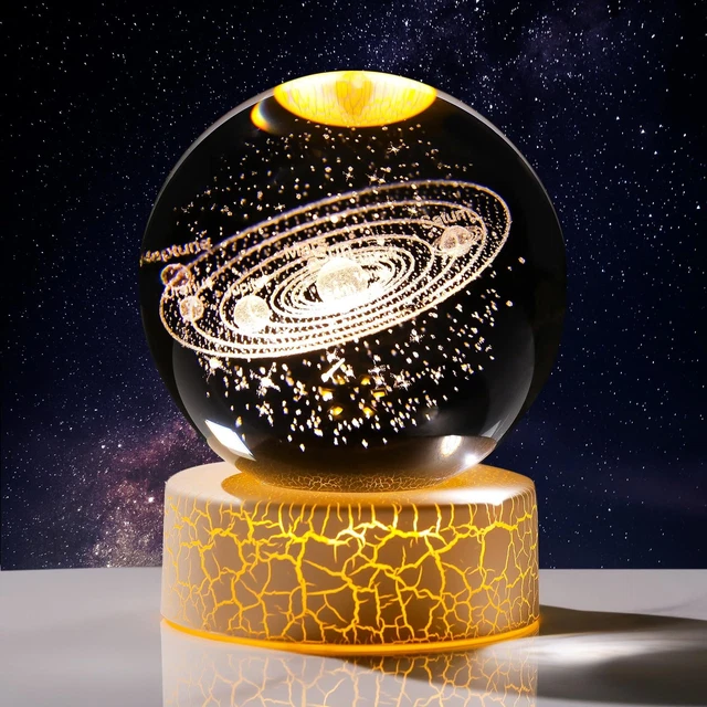 ARIKYRIST 3.15& CRYSTAL 3D Solar System Ball Warm Night Light - £30.19 ...