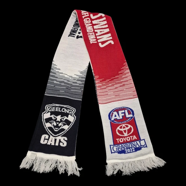 GEELONG CATS V Sydney Swans 2022 AFL Grand Final Reverse Knitted Scarf ...