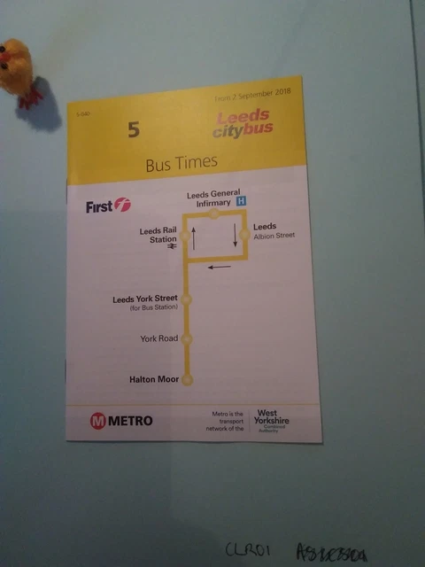 BUS TIMETABLE METRO First Leeds Bradford Wetherby Horsforth 2017/18 ...