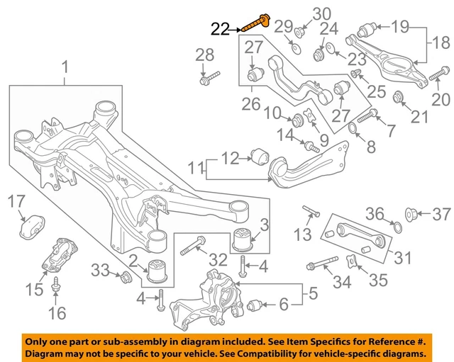 VW VOLKSWAGEN OEM Tiguan Rear Suspension-Lower Control Arm Adjust Bolt ...