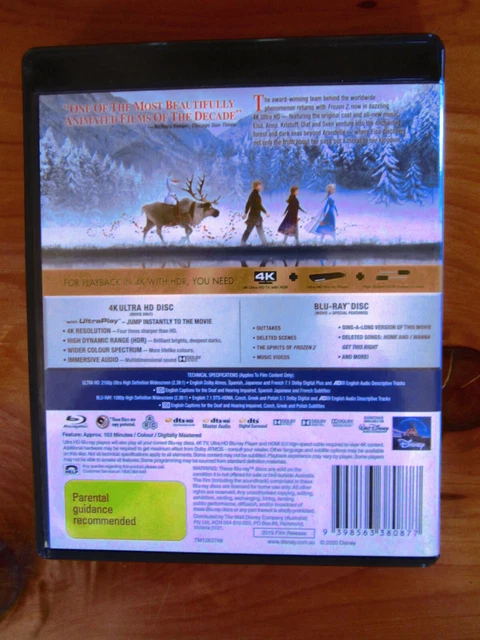 DVD 4K Ultra Hd Blu-Ray Disney Frozen Ii 2 Disc Set **Great** Must See ...