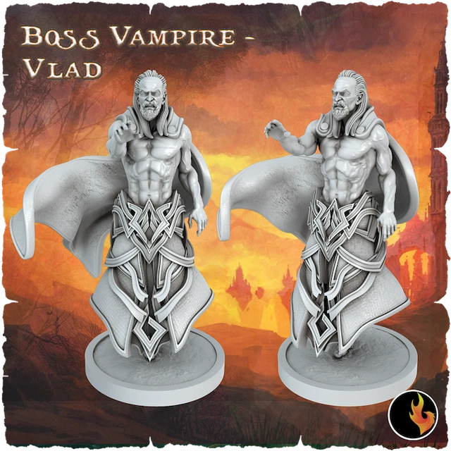 VAMPIRE SEIGNEUR MINIATURE Boss pour D&d 5e Pathfinder En 28mm 32mm ...
