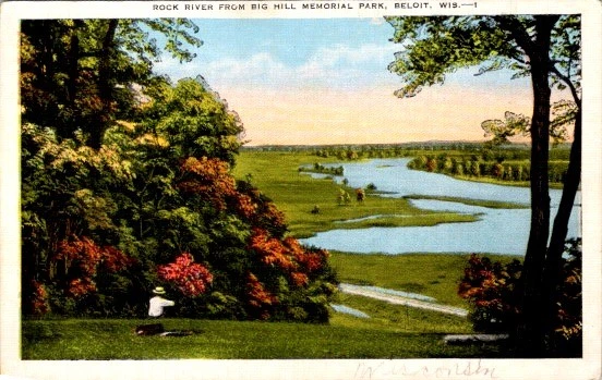 ROCK RIVER BIG Hill Memorial Park Beloit Wisconsin 1950s Natural Color ...