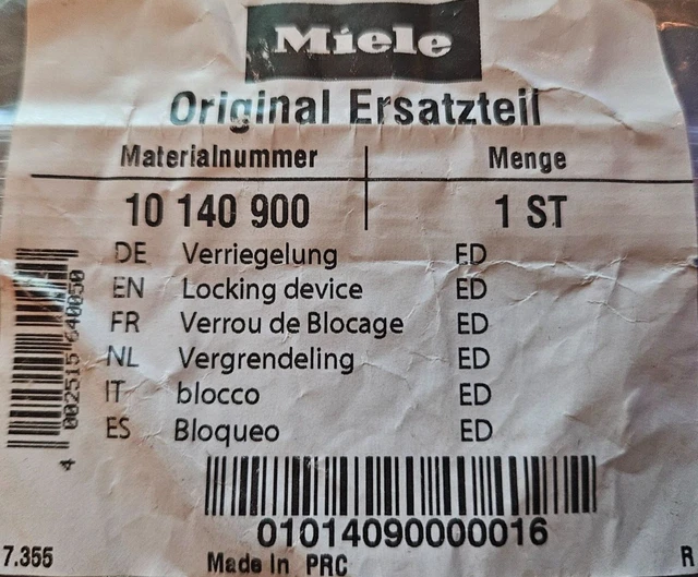 MIELE PT7136 DRYER Filter Door Catch locking device £28.76 - PicClick UK