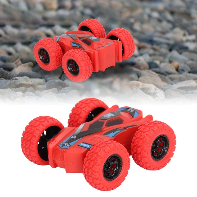 RED DOUBLE SIDED Pull Back Car Friction Powered 4 Big Tires 360 Degree ...