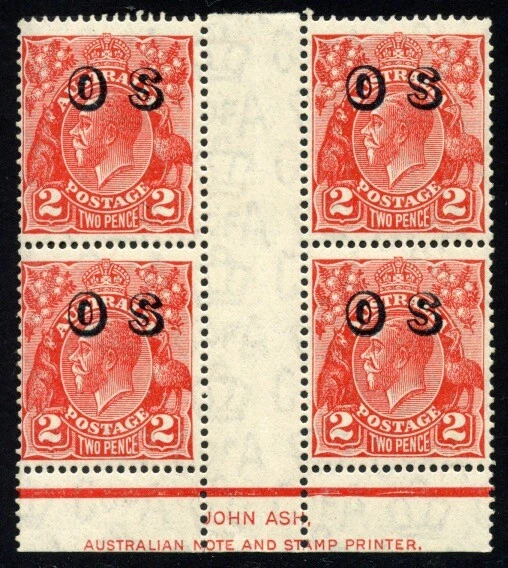 KGV 2D ACSC 103(OS)(2)z~127 Die3 PLATE 2 CofA WMK BLK4 MUH SUPERB. $225 ...