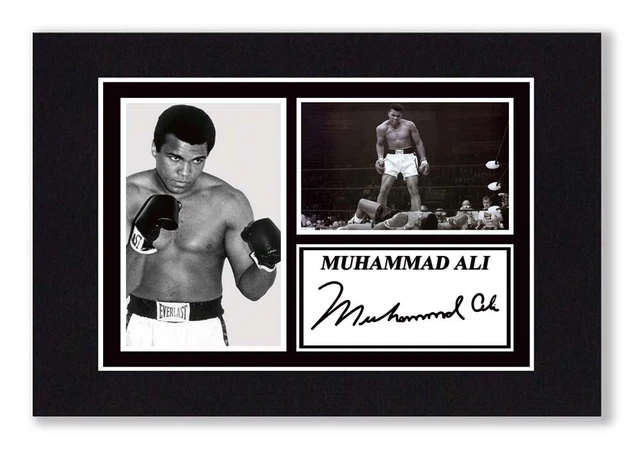 A4 MOUNT MUHAMMAD ALI Autograph Print Signed PHOTO Ready To Frame Gift ...