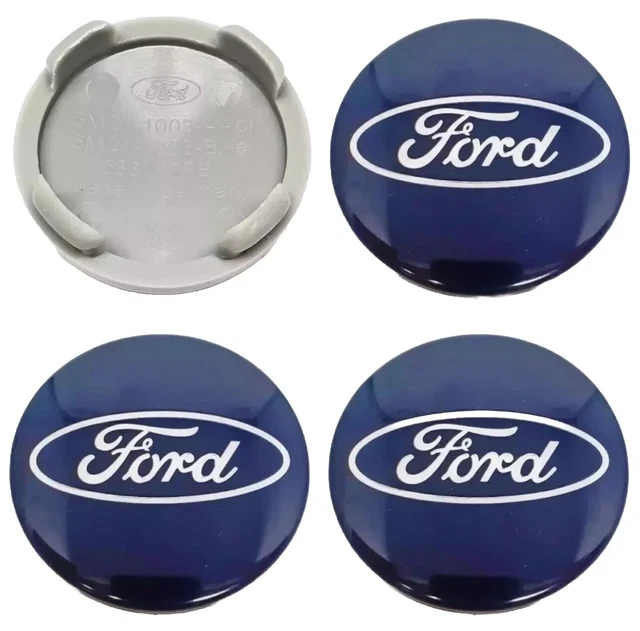 4X FORD BLUE 54mm Alloy Wheel Hub Centre Caps Badges Mondeo Fiesta ...