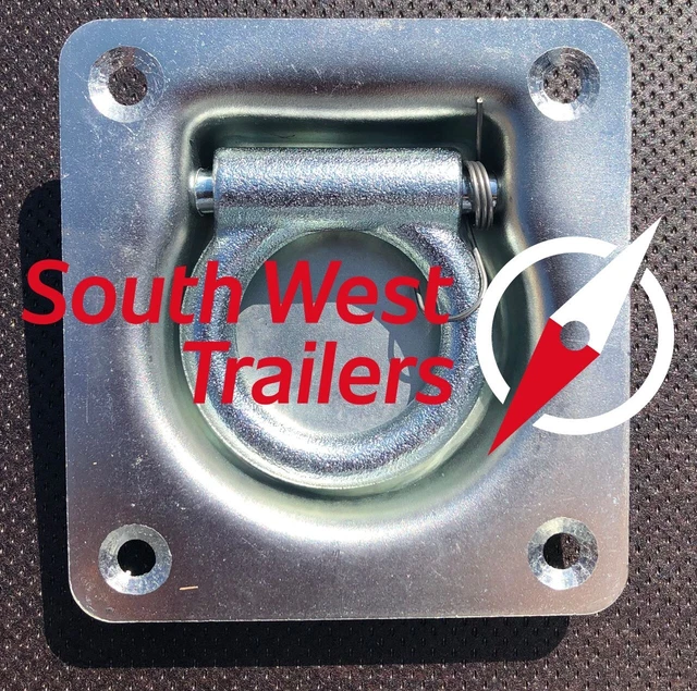 HEAVY DUTY 500KG Trailer Recessed Tie Down Ring Spring Loaded Cargo ...