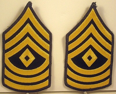 US ARMY FIRST Sergeant 1SG Large Rank Insignia Pair Patch Dress Greens ...