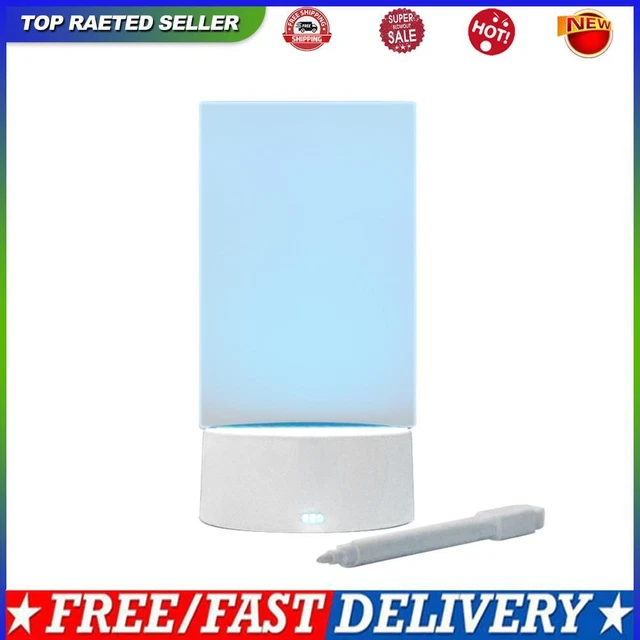 LED BEDSIDE LAMP Rewritable Acrylic DIY Message Board Light for Home ...