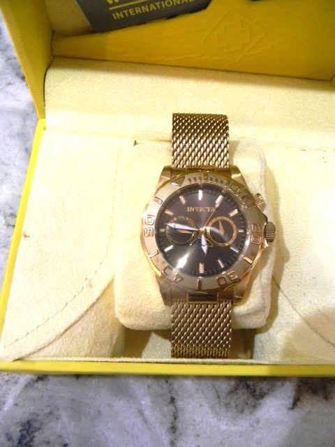 INVICTA SEA WIZARD Iii Tono Oro Acciaio Inox Pro Subacqueo Resistente ...