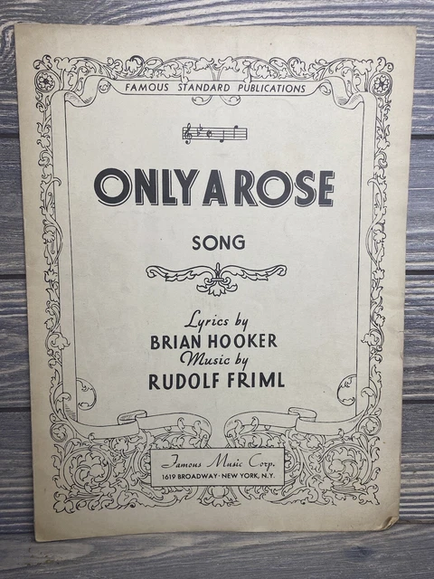 VINTAGE SHEET MUSIC Only A Rose 1925 Rudolf Friml $12.24 - PicClick