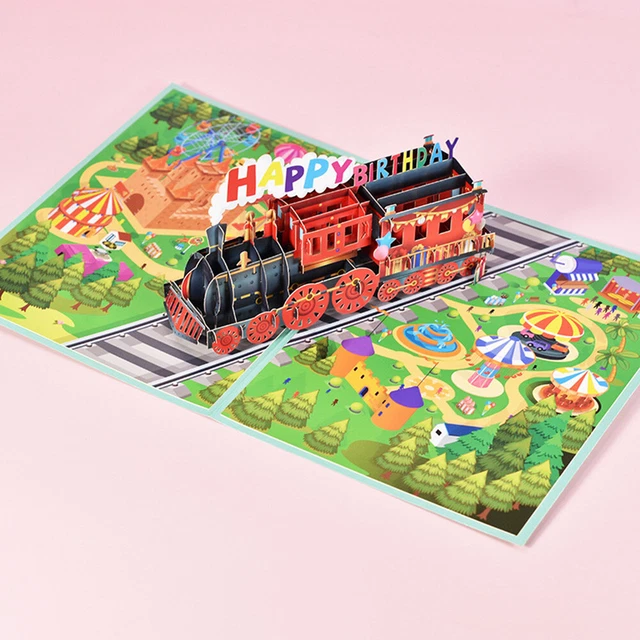 3D POP UP Birthday Greeting Cards Kids Happy Birthday Party Wishes Card ...