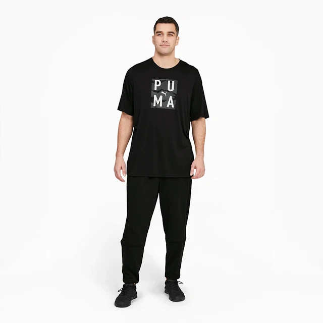 PUMA HOMME GROS & Grand Sec Cellule Logo Graphique Entraînement T Shirt ...