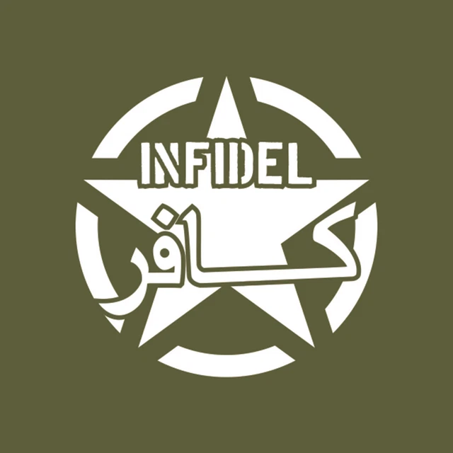 STICKER AUFKLEBER ALLIED Star Infidel Us Army Crusader Soldat 10x10cm # ...