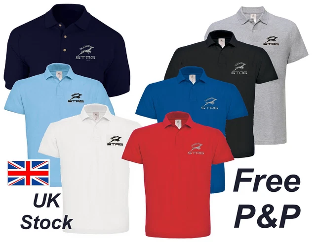 TRIUMPH STAG EMBROIDERED Logo Classic Car Polo shirt Personalised Free ...