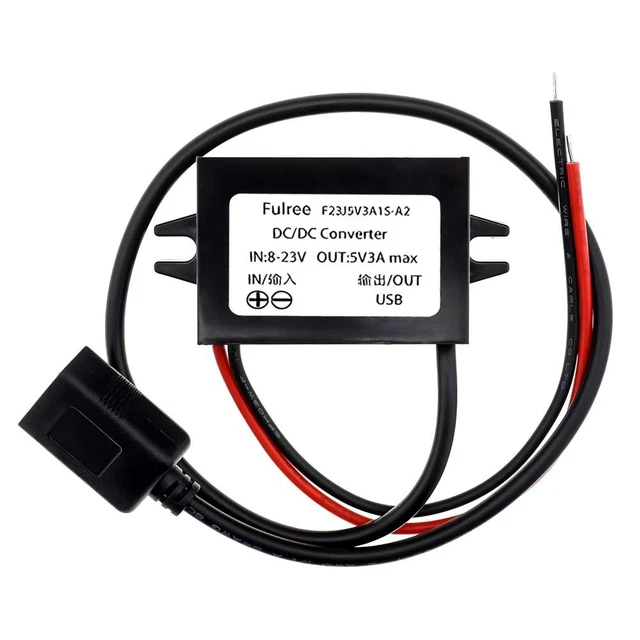 QUICK CHARGE QC3.0 USB Converter DC 12V/24V to 5V 3A USB Buck Charging ...