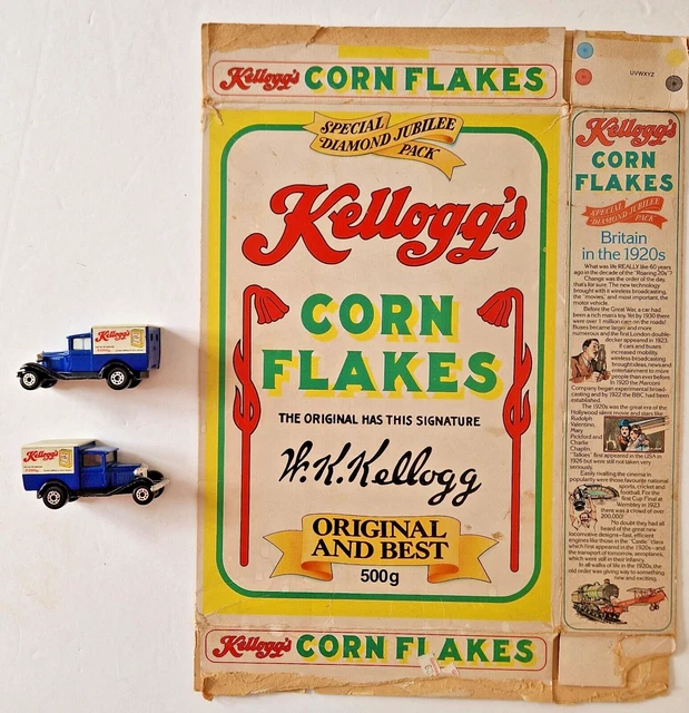 1984 KELLOGGS CEREAL Cornflakes Diamond Jubilee Packet & 2 x Model T ...