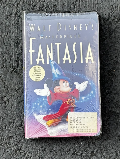 WALT DISNEY'S FANTASIA 1991 Factory Sealed VHS RARE Blockbuster version ...