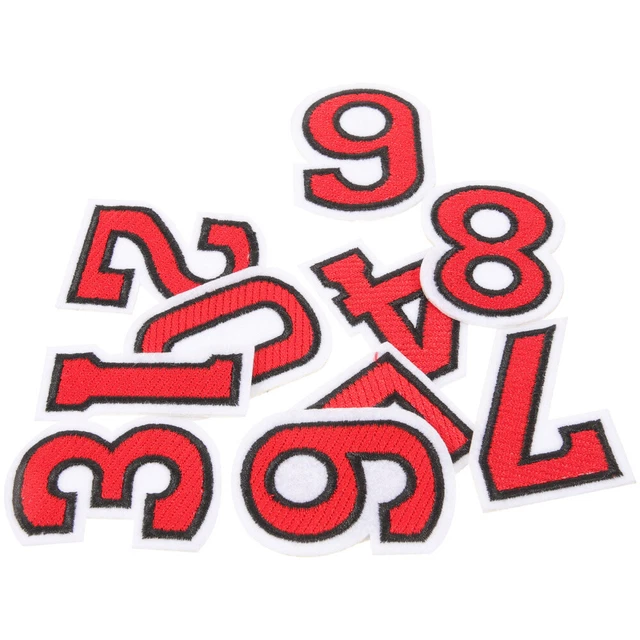 10 PCS DIGITAL Stickers Sewing Patch Number Embroidered Patches Miss £5 ...