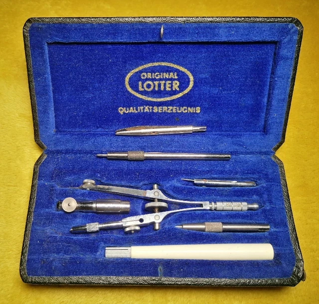 ORIGINAL LOTTER T 443 Technical Drawing Compas Set Vintage Draughting ...